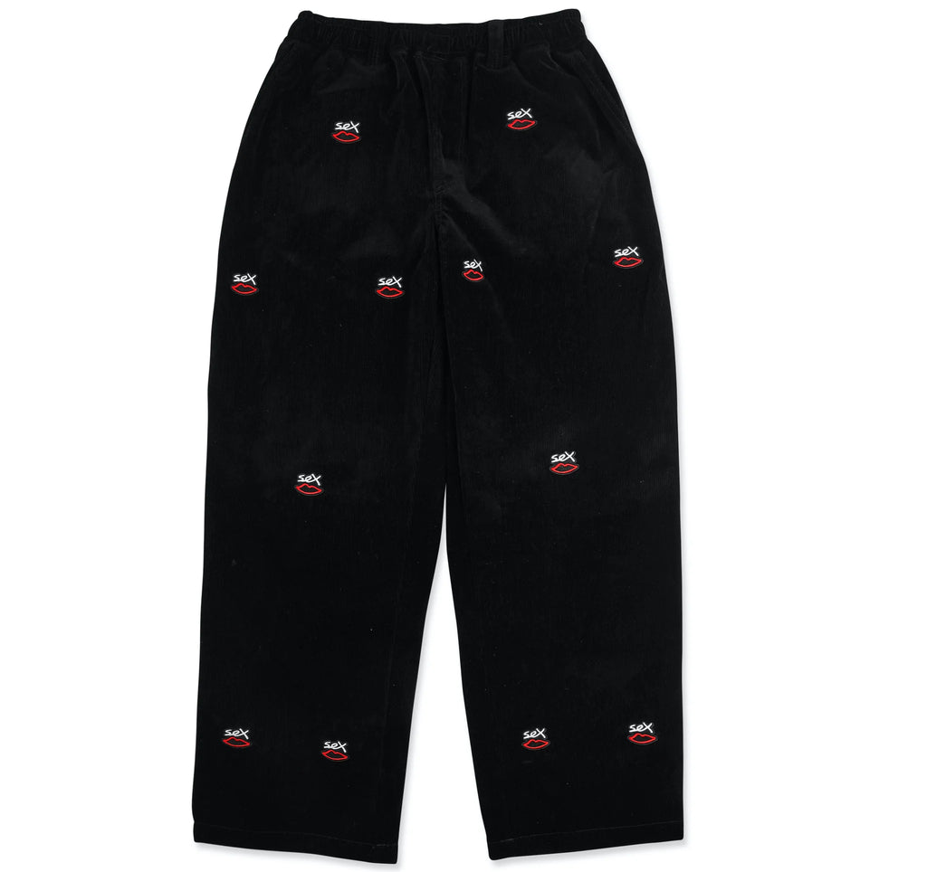 Sex Skateboards Embroidered Sex Logo Straight Fit Cords Black Slugger Skate Store