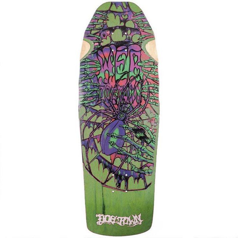 Dogtown Web Reissue Skateboard Deck Green Stain - 10.25 x 30.7 – Slugger Skate Store
