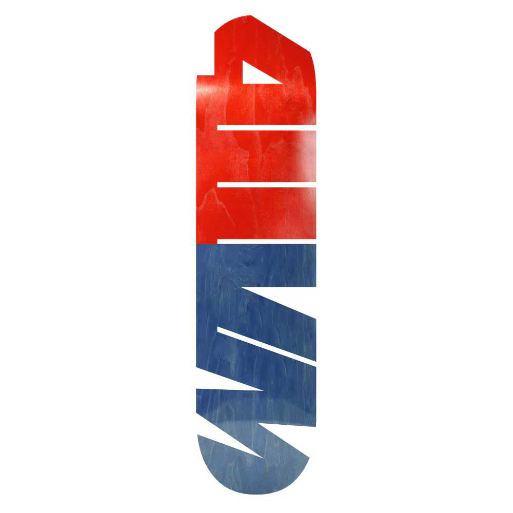 411VM Logo Cut Out Skateboard Deck Red/Blue - 8.00" (Not Skateable Die ...