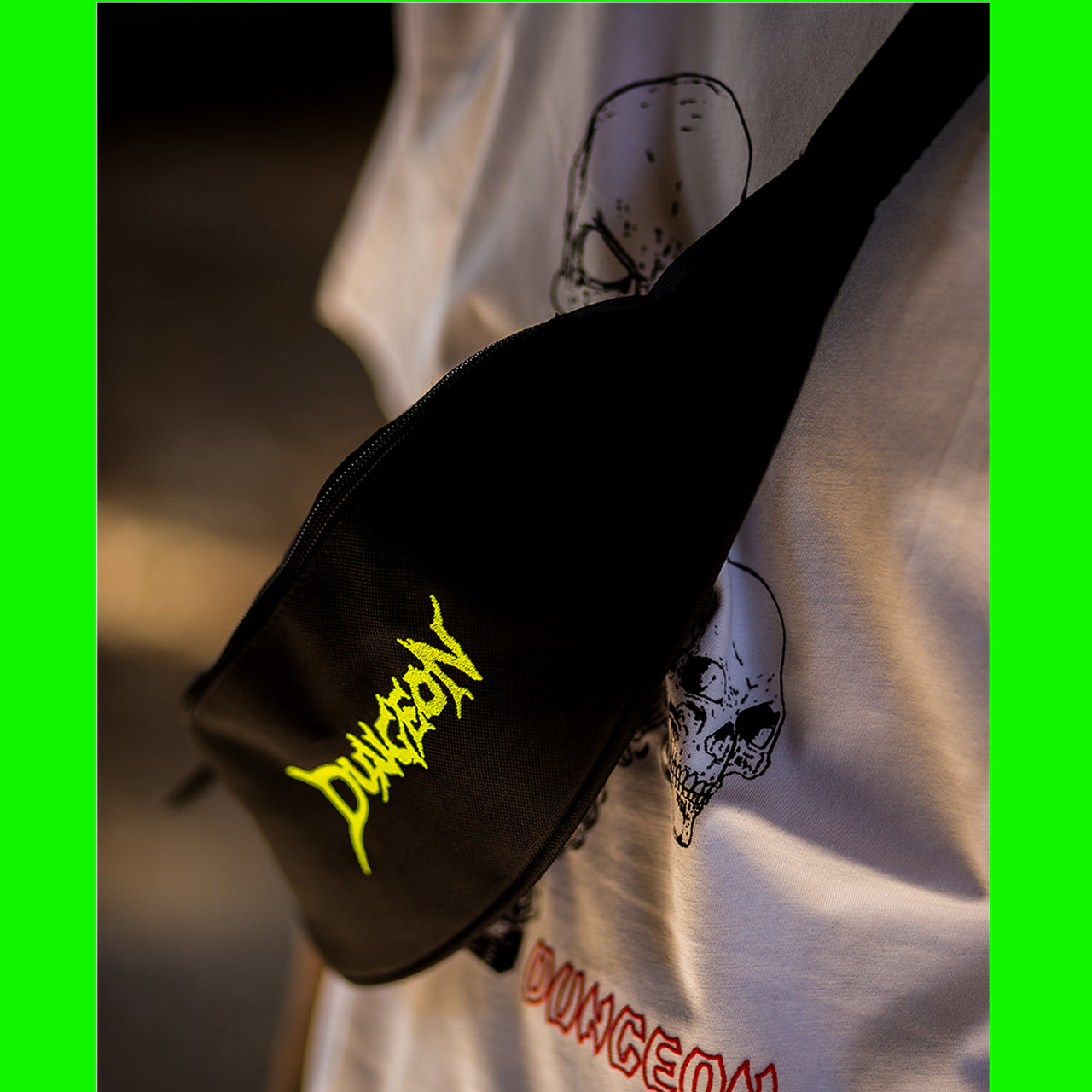 Dungeon Scrawl logo Embroidered Belt Bag - Black – Slugger Skate Store