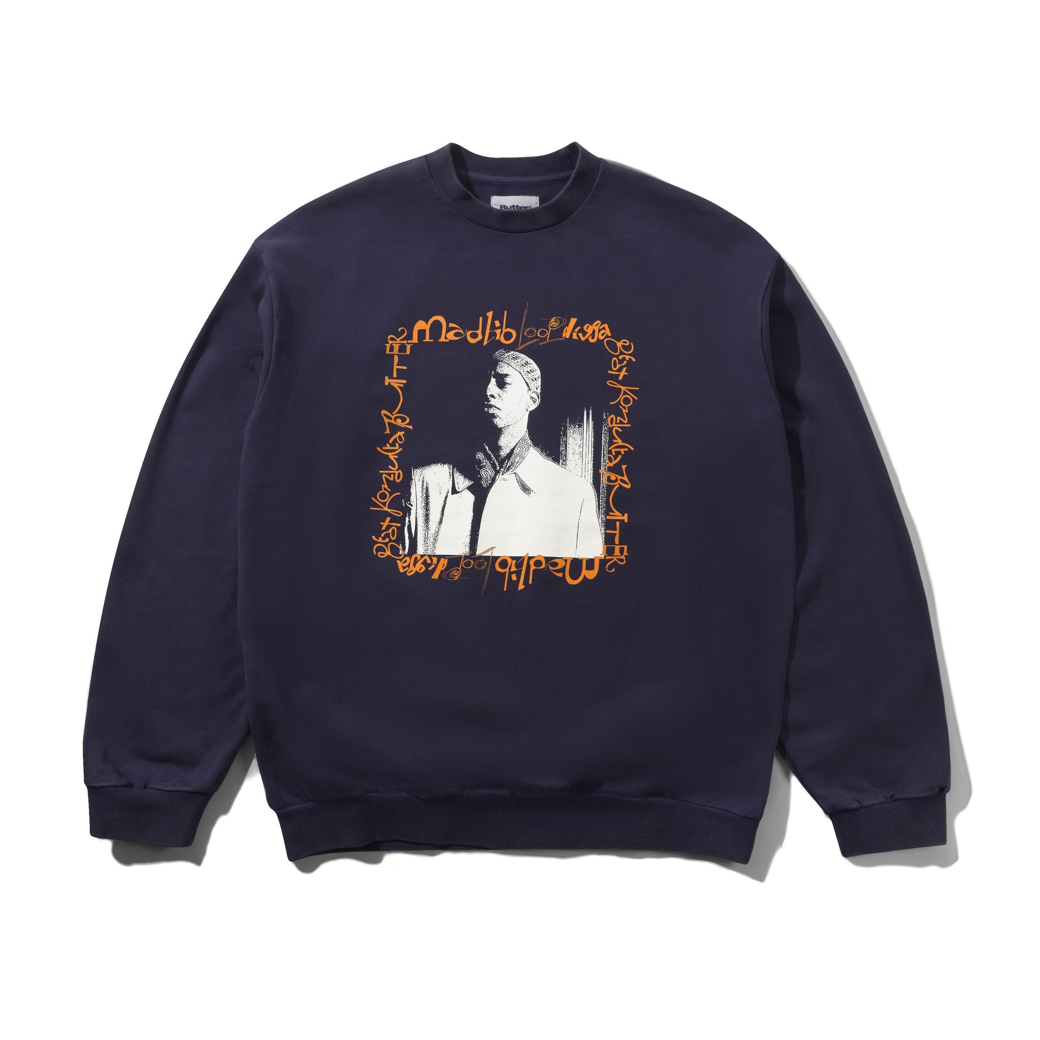 Butter Goods X Madlib Loop Digga Crewneck - Washed Navy – Slugger Skate ...