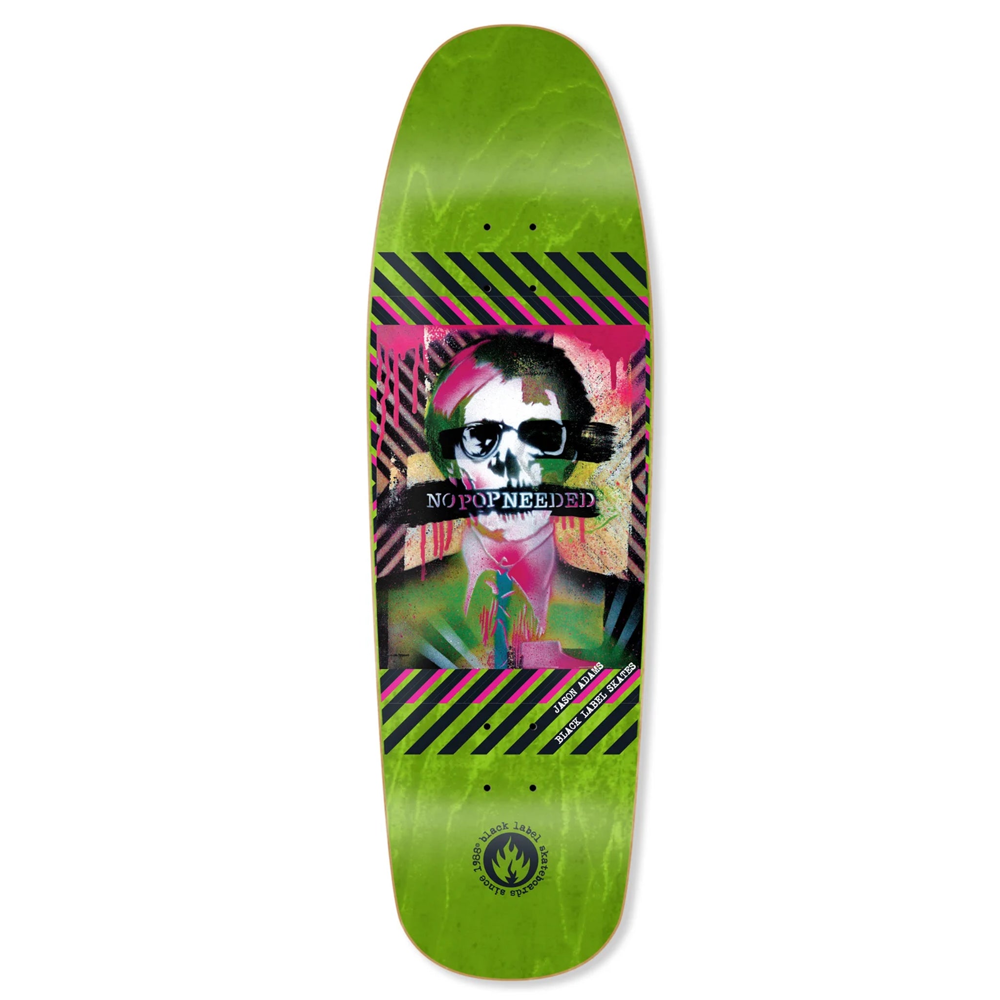 Black Label Skateboards Jason Adams No Pop Deck - 9.625 Max Shape - As ...