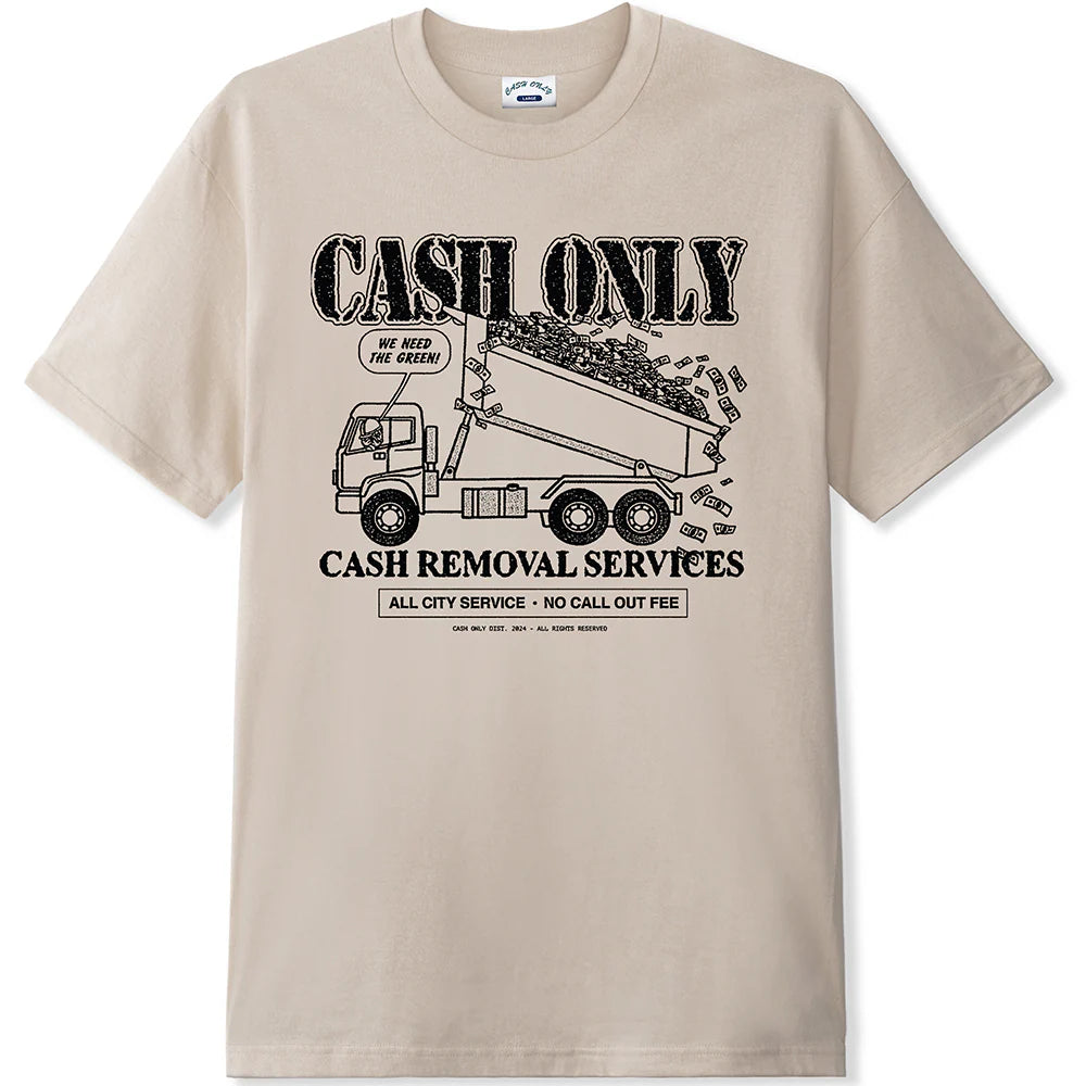 Cash Only Removal Tee - Sand – Slugger Skate Store