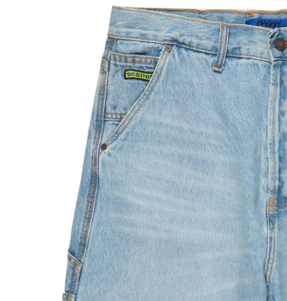 DC Skateboarding Carpenter Baggy Denim Shorts - Light Indigo – Slugger ...