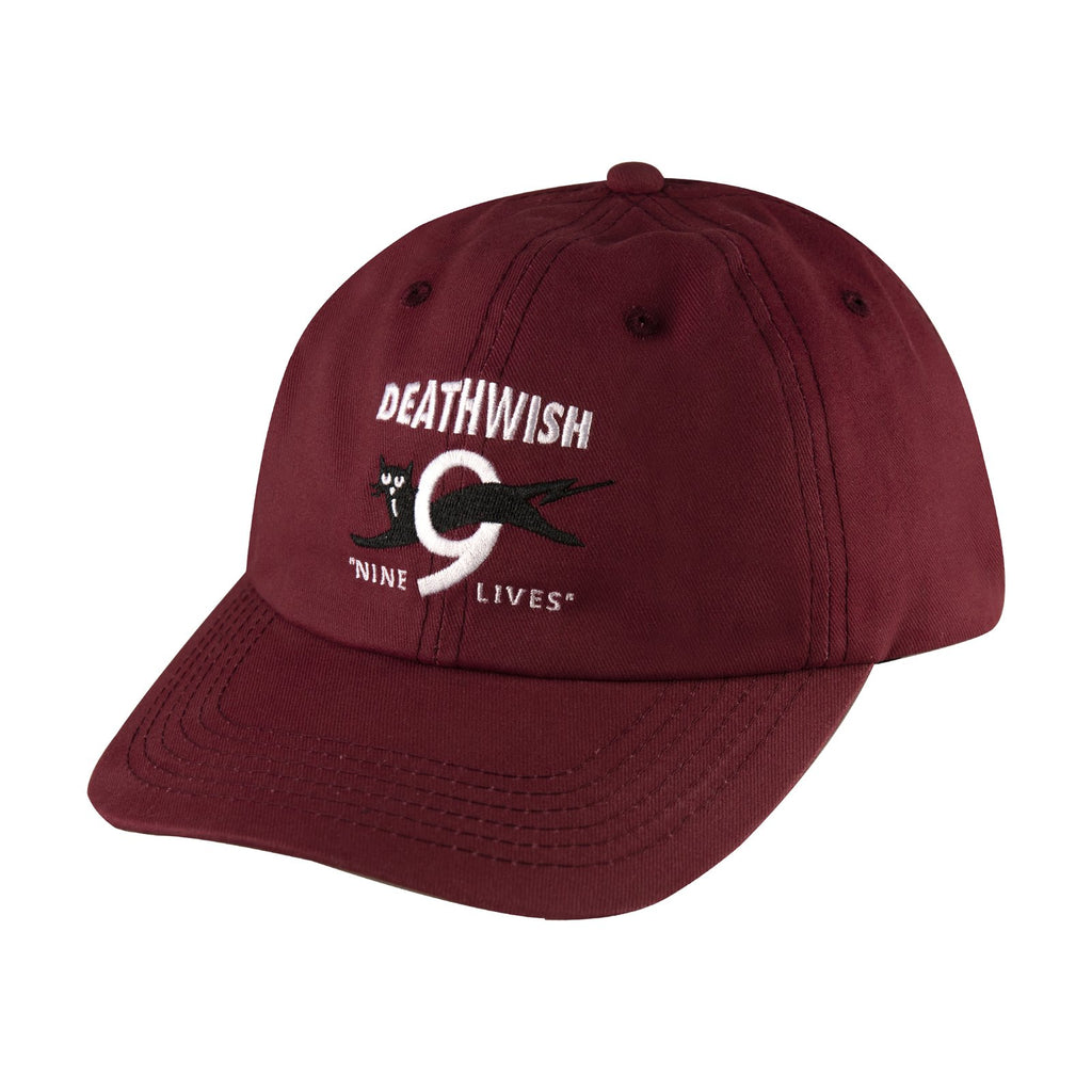 Deathwish Skateboards Nine Lives Dad Cap - Burgundy – Slugger Skate Store