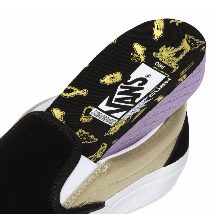 Vans x Shake Junt Slip-On Pro Shoes - Black/Metallic Gold/White ...