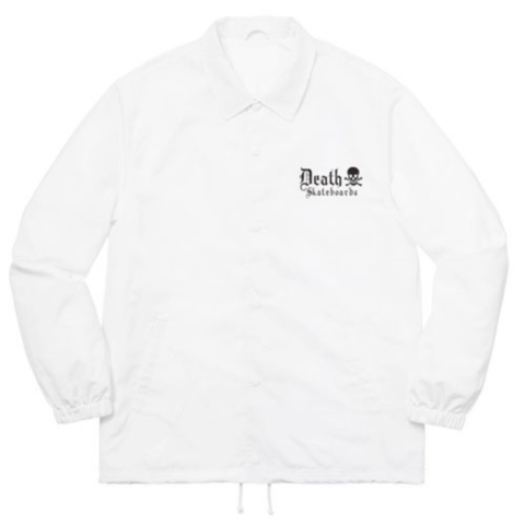 Death Skateboards Coach Jacket - White – Slugger Skate Store