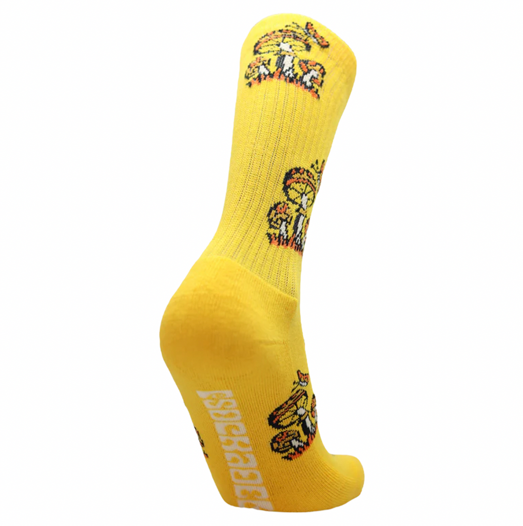 Psockadelic Mushroom 1 Socks - Yellow – Slugger Skate Store